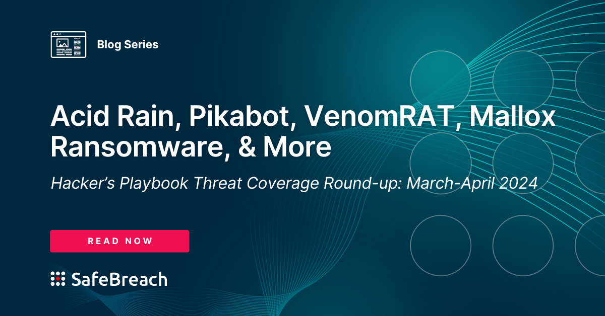 Acid Rain, Pikabot, VenomRAT, Mallox Ransomware, & More